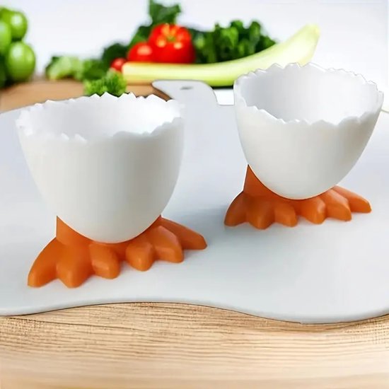 Eierdopjes eenden voetjes - set van 8 - wit -... | bol