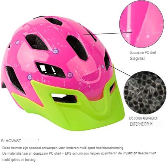 Fietshelm kind - 52-58 cm - Roze | bol