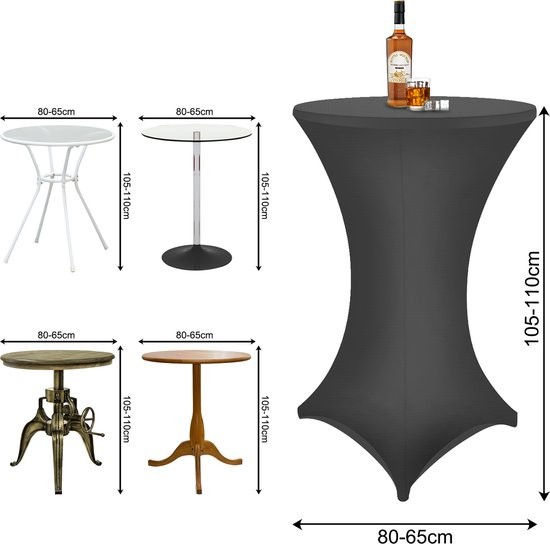 5x Luxe Statafelrok - ∅80-85x110 cm - Extra Dik & Sterk - Stretch Statafelhoes -... | bol
