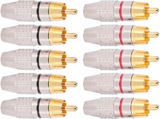 Tulp stekker set zilver verguld, met schroef verbinding 10 stuks (5 ...