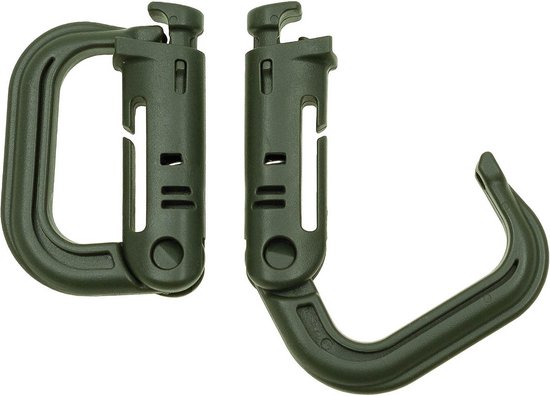 MFH Karabijnhaak - Karabijnhaak - Plastic - "MOLLE" - Legergroen - 2 ...