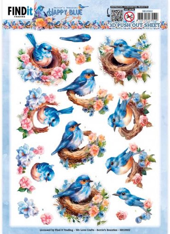 3D Cutting Sheets - Berries Beauties - Happy Blue Birds - Bird's Nest ...