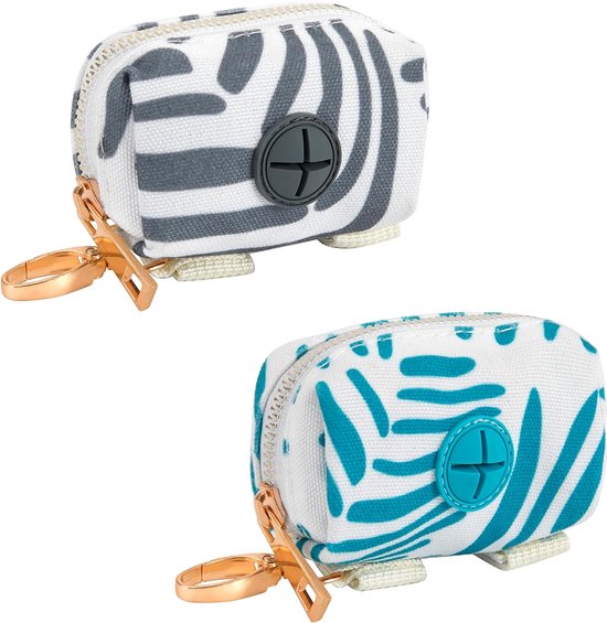Poepzakdispenser voor honden, canvas hondentashouder met ritssluiting ...