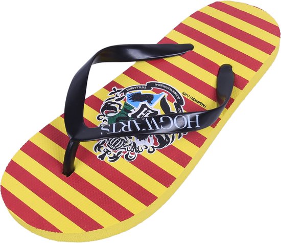 Gele teenslippers met rode Harry Potter strepen | bol
