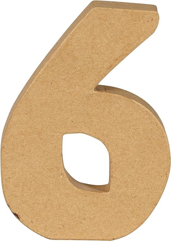 Decopatch cijfer - 20 cm - Papier marche - Cijfer 6 | bol