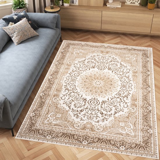 Tapiso Hera Vloerkleed Beige Vintage Woonkamer Oosters Tapijt Maat ...