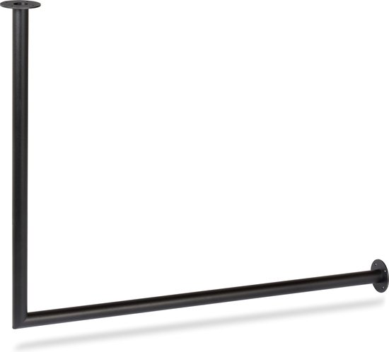 Kledingroede | Garderobestang zwart hoek (90x70 cm) | bol