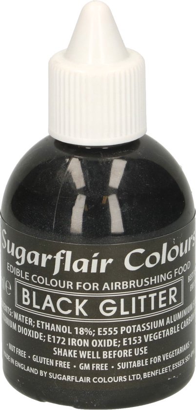 Sugarflair Airbrush Kleurstof - Glitter Zwart - 60ml - Eetbare ...