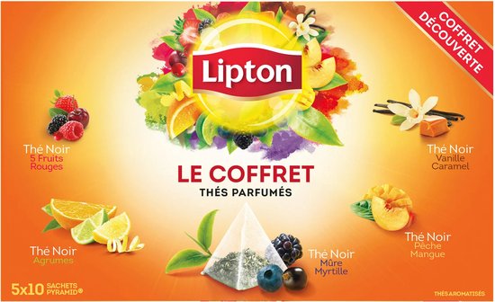 Lipton Thee Assortimentsdoos - 50 zakjes - zwarte thee met 5 ...