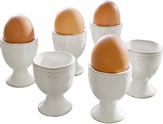 LOBERON Eierdop set van 6 Fontienne wit | bol