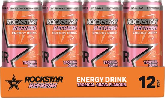 Rockstar - Energy Drink Tropical Guava No Sugar - 12x 250ml | bol