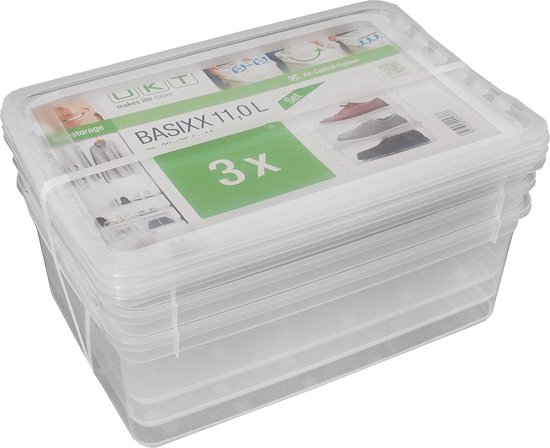 Opbergdozen met Air Control System, set van 3 stuks, 3 x 11 l | bol