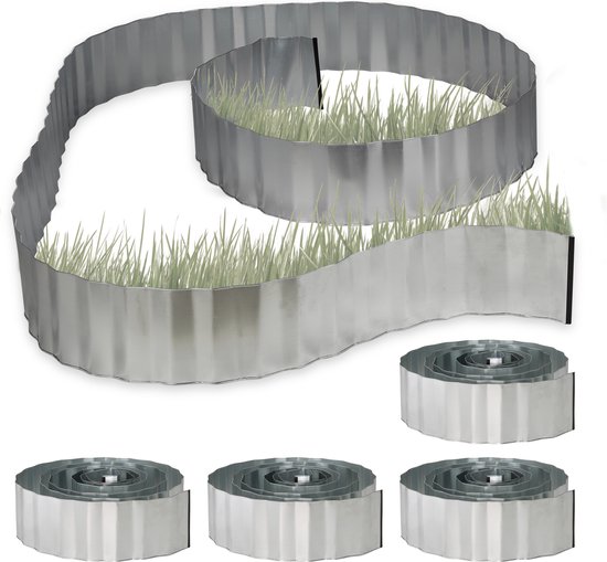 5x borderrand verzinkt - gazonrand metaal - wortelbegrenzer - ijzeren ...