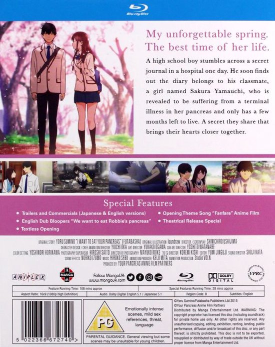 I Want To Eat Your Pancreas (Blu-ray), Yuma Uchida | Dvd's | bol