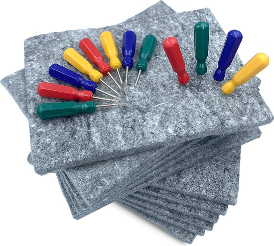 Collall set van 12 prikvilten + 12 prikpennen klein | bol