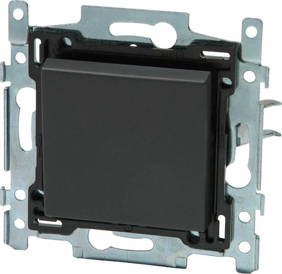 NIKO Intense inbouw schakelaar - Tweepolig - Antraciet | bol