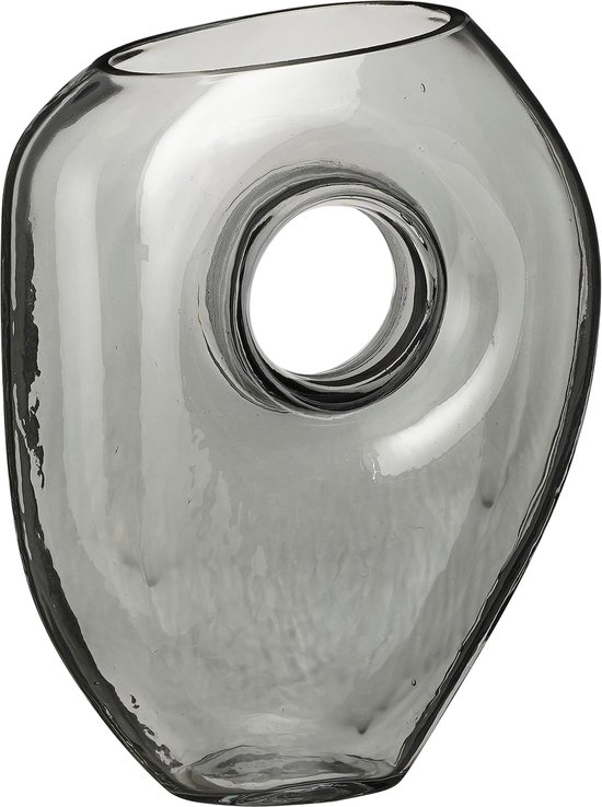 Mica Decorations Jay Vaas L18 X B8 X H23 Cm Glas Grijs Bol