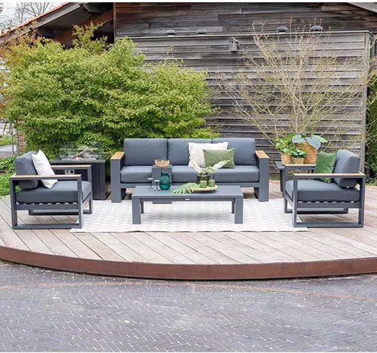 Garden Impressions Cube Sofa Loungeset - Teak Black | bol