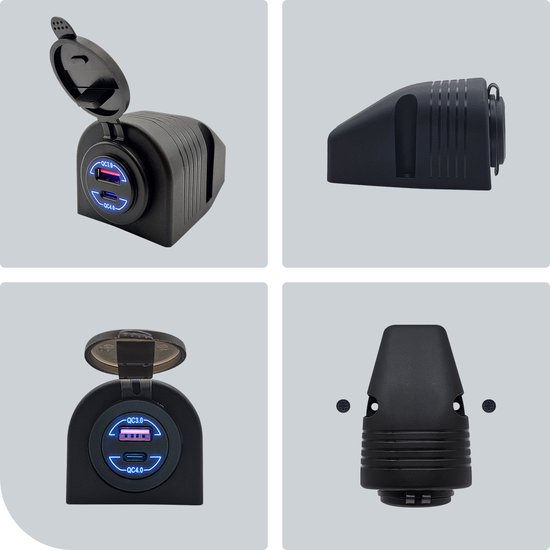 ProRide 12V USB Stopcontact 2 Poorten Opbouw - QC4.0 - USB Autolader ...