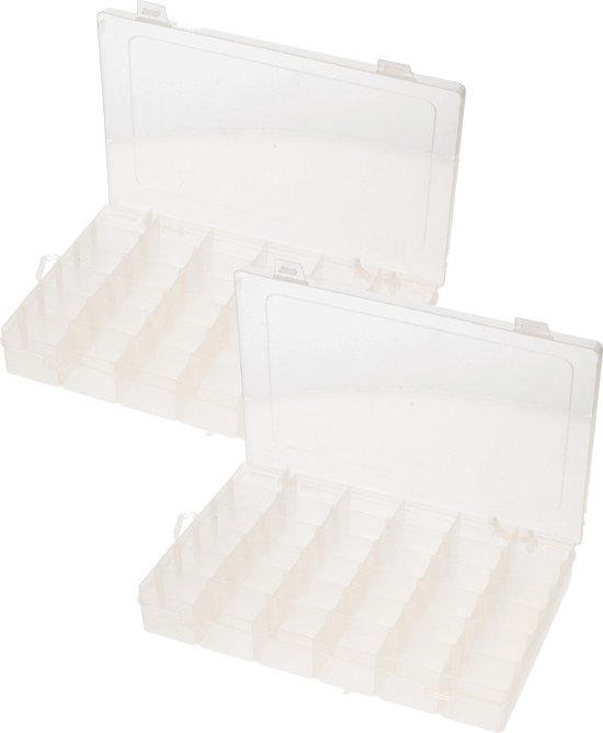 Gerimport opbergkoffertje/opbergdoos/sorteerbox - 2x - 36-vaks ...