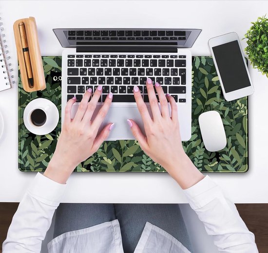 Groene Bladeren Kawaii Muismat XXL Uitgebreide Grote Gaming Muismat Kat ...