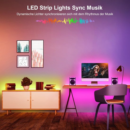LED RGB Strip 6m - met App & Geïntegreerde Microfoon - Lichtstrip met ...