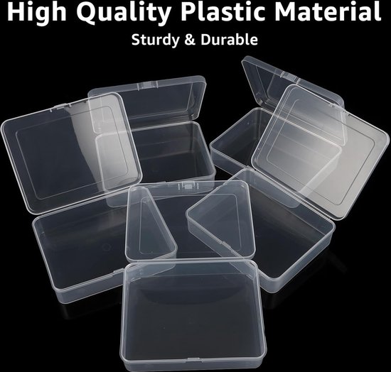 50 stuks plastic opbergdozen transparant met deksel, 12,5 x 10,2 x 3,3 ...