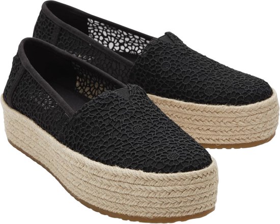 Toms Valencia Platform Espadrille Black Kant | bol