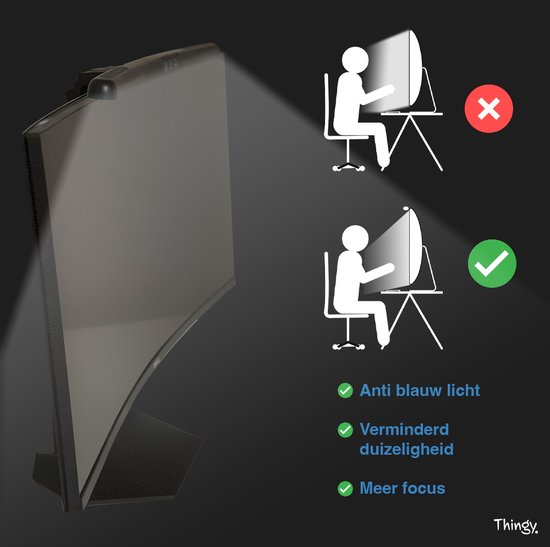 Thingy Curved Monitor Lamp RGB - 40 cm - Monitor lamp - Dimbaar - Touch ...