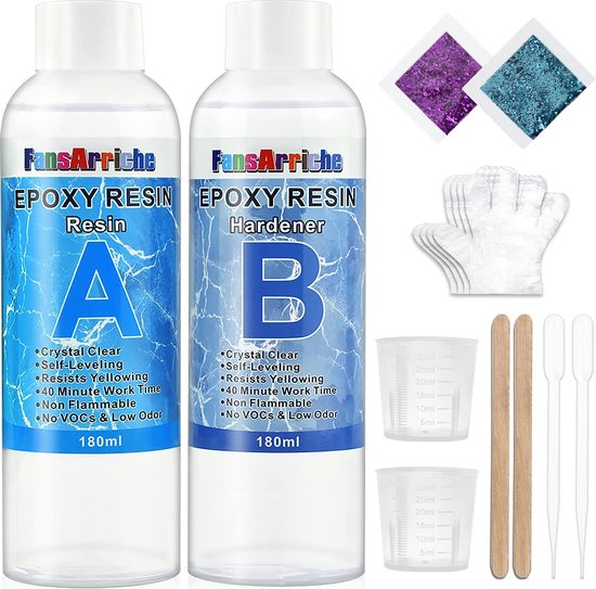 Epoxy hars Crystal Clear Coating Kit 360ml/13oz - 2 deel Casting Resin ...