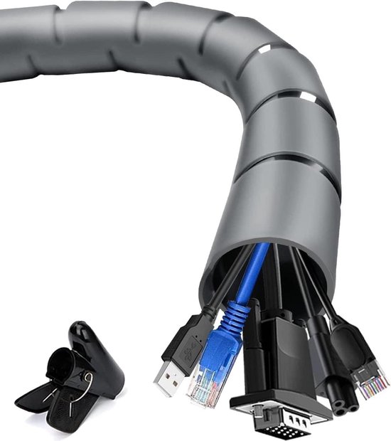 Flexibele Kabel Management Sleeve 6m/19.7ft - Grijs | Kabelbescherming ...