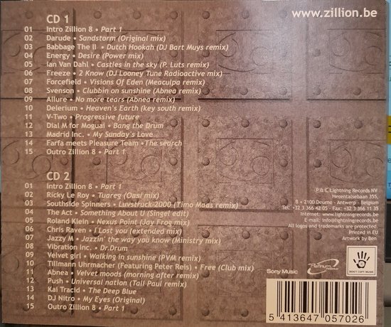 ZILLION ZILLION 8 CLUB EDITION 2CD BOX, DUBBEL CD NR1 INTRO ZILLION PART 1 | CD... | bol