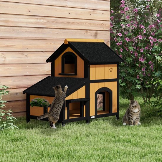 Kattenhuis - Voor buiten - Kattenhok - Kattenkooi - Bench - Ren - 1 ...