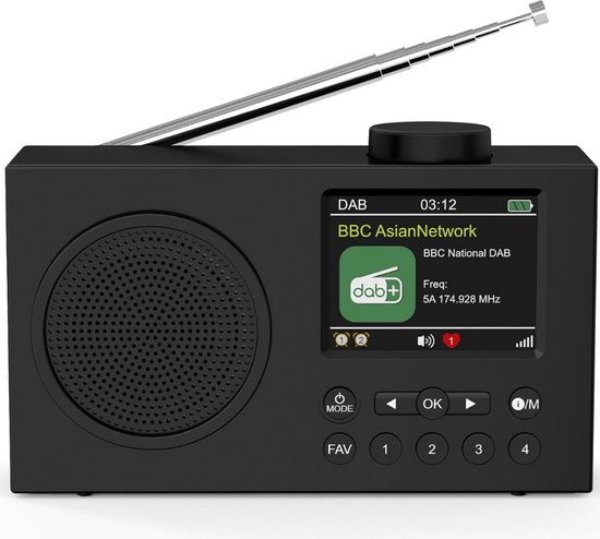 Draagbare DAB-radio, DAB Plus digitale radio, FM-radio, kleine keukenradio met... | bol