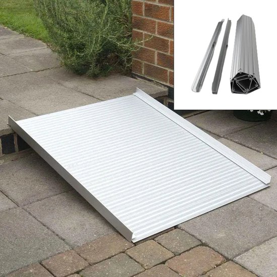 Oprolbare Oprijplaat 90 Cm Drempelhulp Aluminium Voor Rollator En