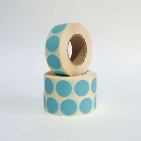 Blanco Stickers op rol 3x 1000ex. 25mm mat blauw | bol