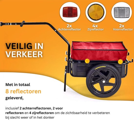 MKSS® Fietskar Bagage - Fietsaanhanger voor Kinderen - Rood met Zwart | bol