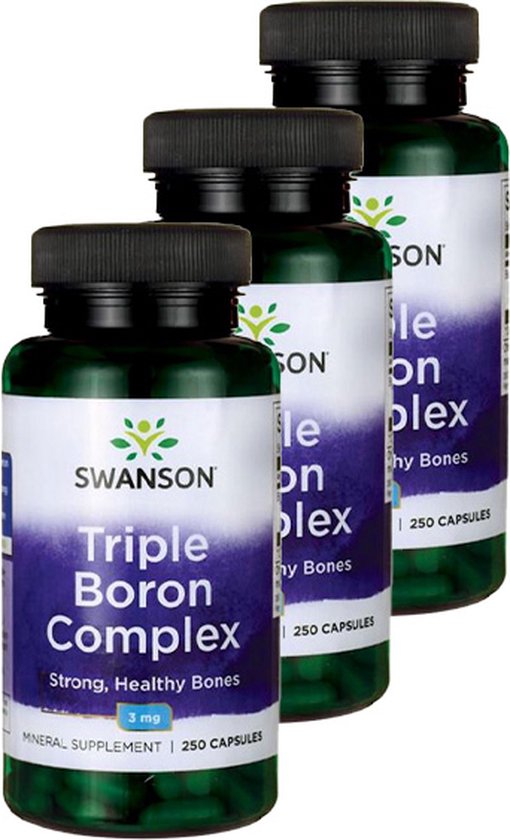 Swanson | Triple Boron Complex 3mg | 250 capsules | 3 stuks | 3 x 250 ...