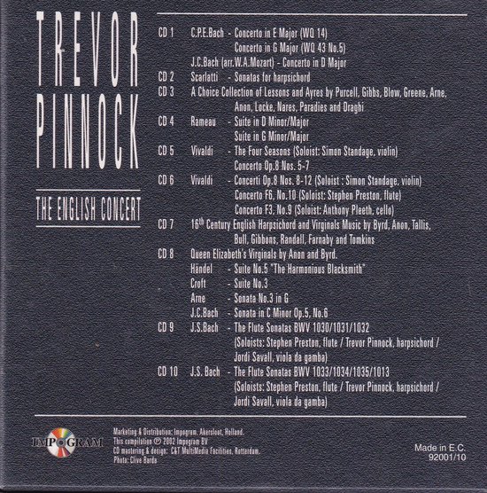 10 CD box The English Concert - Diverse componisten - The English ...