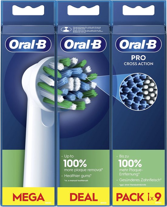 Oral-B Opzetborstels Pro Cross Action Wit 9 stuks | bol