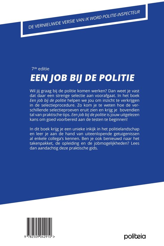Een job bij de politie editie 7 | 9782509042910 | Nathalie Adam | Boeken | bol