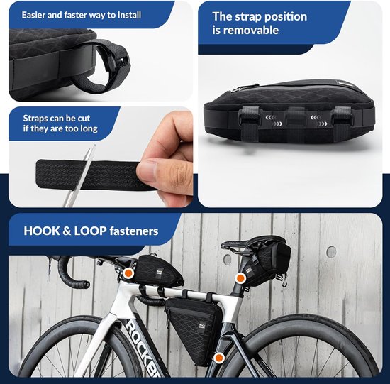 ROCKBROS Fietstassen Set 2 x Frame Tas + Zadeltas * 1 Afneembare 3-in-1 ...