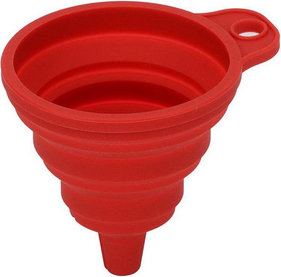 Opvouwbare miniatuur trechter in siliconen - rood | bol