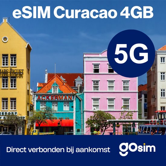 Curacao eSIM - 8 GB - Prepaid Simkaart - 42 Dagen - 4G & 5G - GoSIM | bol