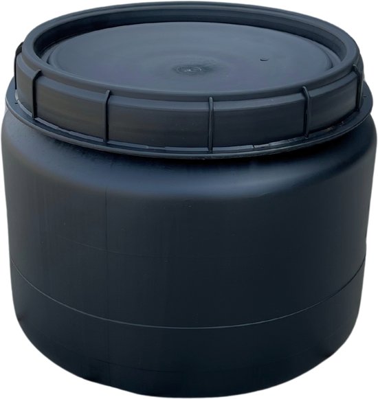 Voerton 25 liter Zwart - Waterkluis - Schroefdeksel - Luchtdicht ...