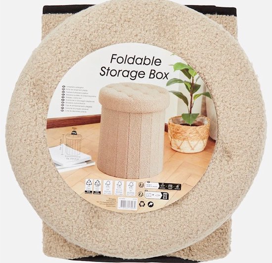 Poef - Opbergpoef - Opvouwbaar - Opberg Ruimte - Multi Funtional - Luxe ...