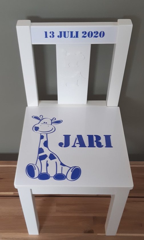 Stoeltje met naam giraffe diverse kleuren | bol