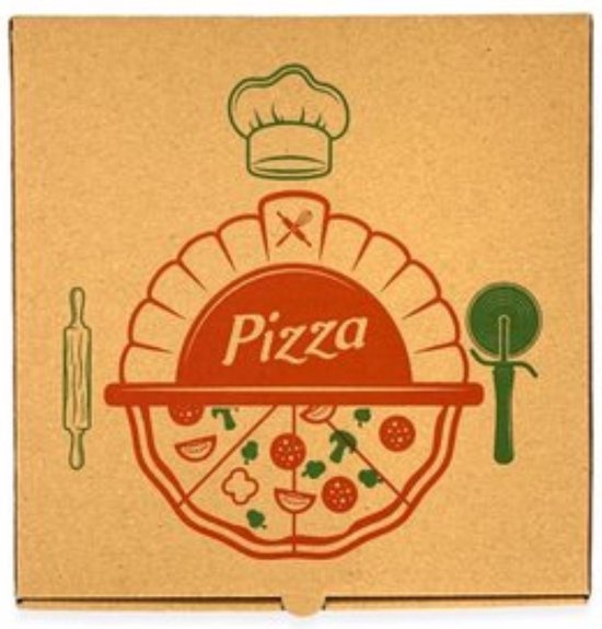Pizzadoos - 100 stuks - Kraft - 32x32x3cm - Pizzadozen ...