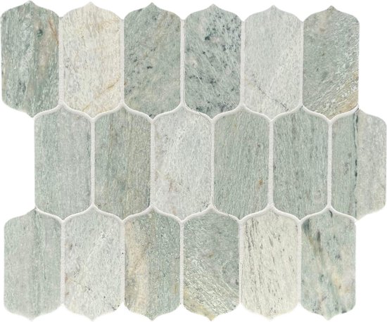 Natuursteen steenstrip mozaïektegel - Green marble leaves-Leno-Deco | bol