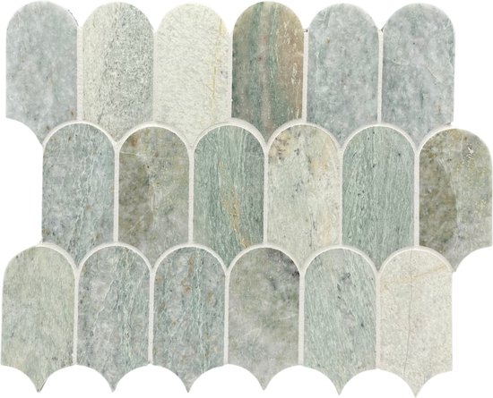 Natuursteen steenstrip mozaïektegel - Green marble tears-Leno-Deco | bol